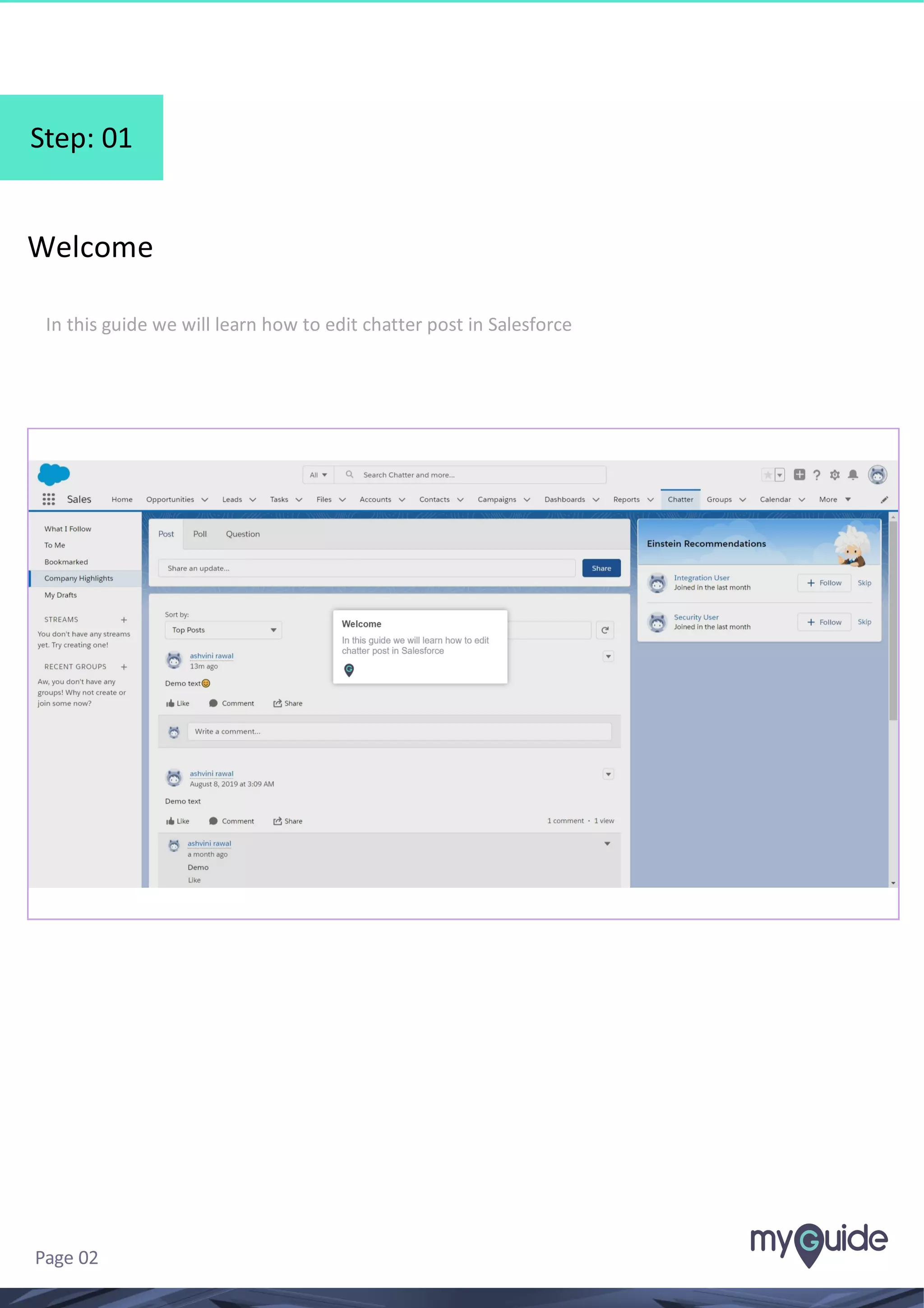 How to edit chatter post in salesforce lightning | PDF