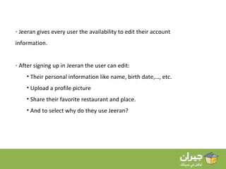 How to edit your account on jeeran | PPT