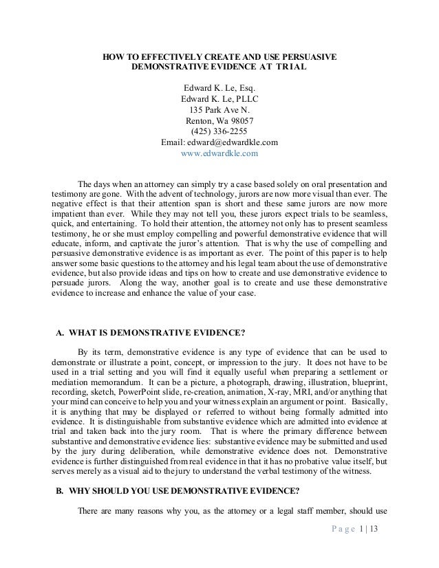 How to effectively create and use demonstrative evidence at trial