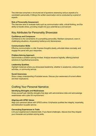 How to Effectively Showcase Your Personality UPSC Interview..pdf | Resume Writing and Advice ...