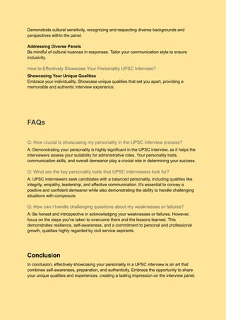 How to Effectively Showcase Your Personality UPSC Interview..pdf | Resume Writing and Advice ...