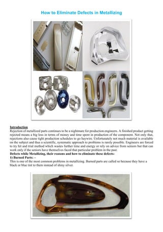 How to eliminate defects in metallizing | PDF
