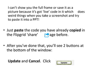 How to embed a Flipgrid question into Moodle | PPTX