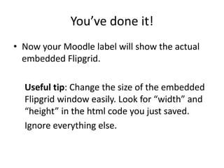 How to embed a Flipgrid question into Moodle | PPTX