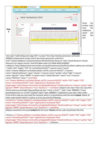 How to embed a ppt in a twinspace page - slideboom | PDF