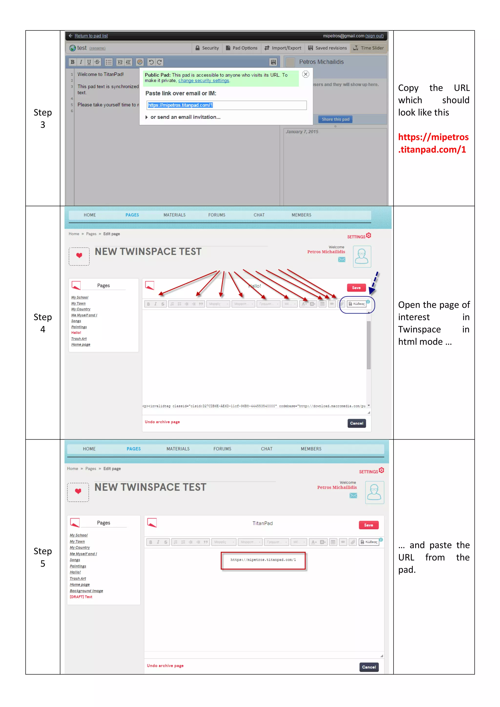 How to embed a TitanPad into Twispace page | PDF | Web Development | Internet
