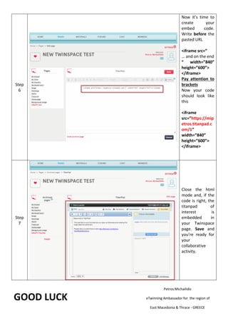 How to embed a TitanPad into Twispace page | PDF | Web Development | Internet