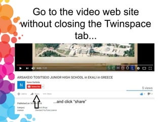 How to embed a video in twinspace | PPSX