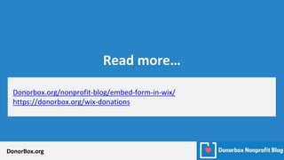 How To Embed Donation Forms on Wix Website | PPTX