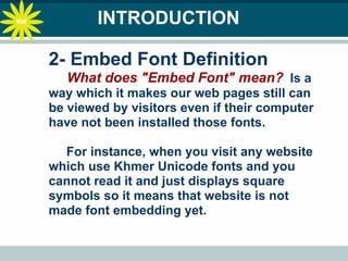How To Embed Khmer Fonts On FireFox3.5 , Safari, Opera, Google Chrome | PDF