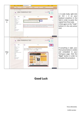 How to embed Prezi in a Twinspace page | PDF | Computing | Technology & Computing