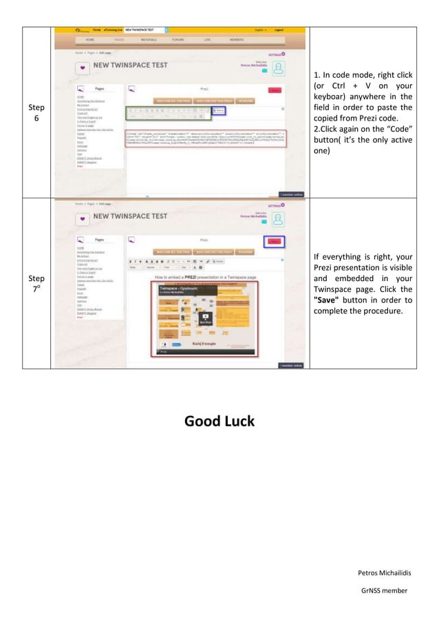 How to embed Prezi in a Twinspace page | PDF