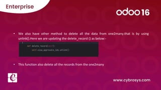 How to empty an One2many field in Odoo | PPT