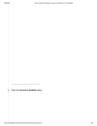 How to enable admin account w10 pureinfotech | PDF