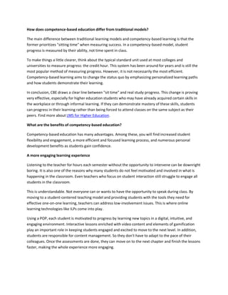 How to enable competency-based education through an intelligent ...