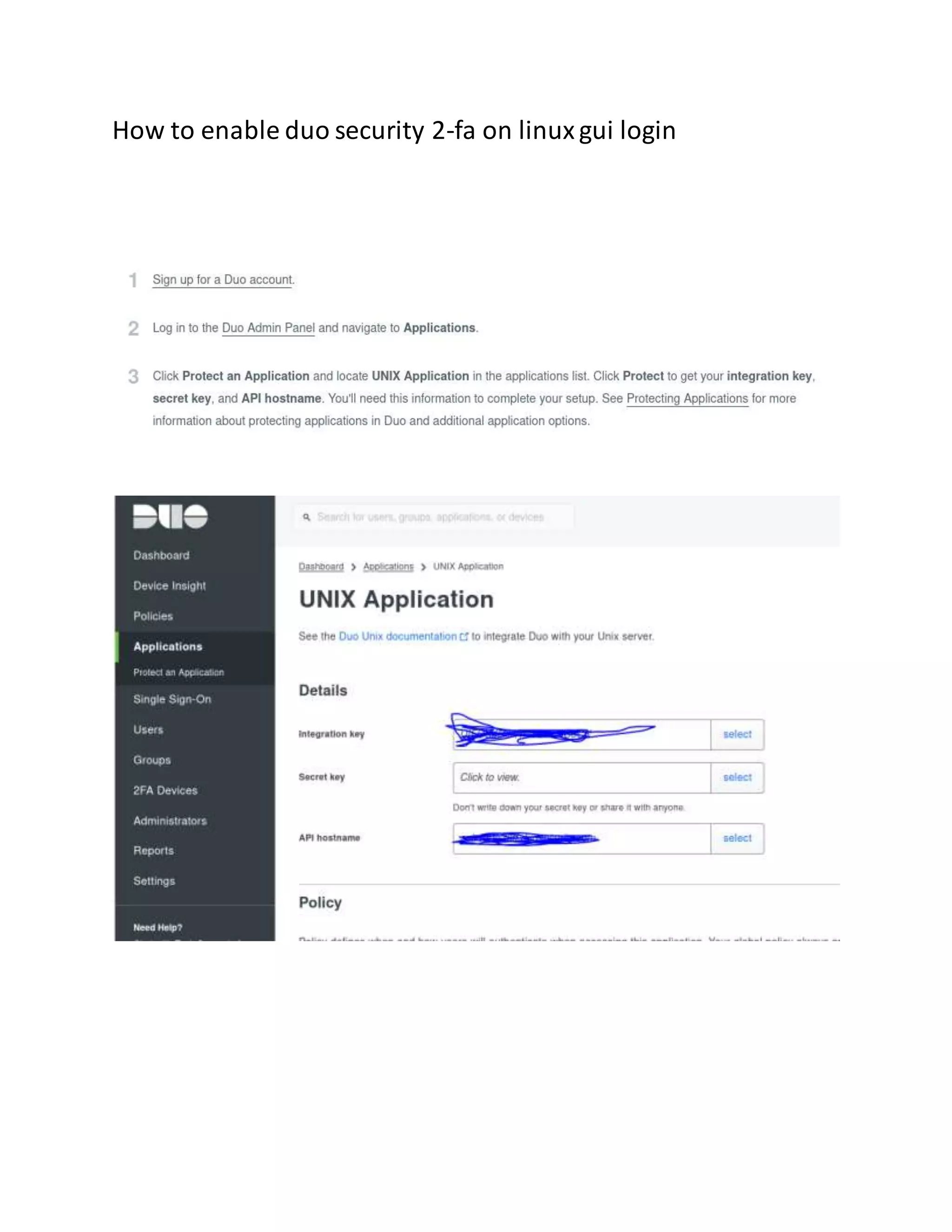 How to enable duo security 2-fa on Linux | PDF