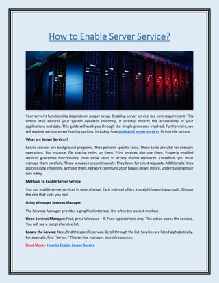 How do I Enable Access to the Server | EstNOC | PDF