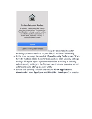 How To Enable System Extensions On Mac. | PDF