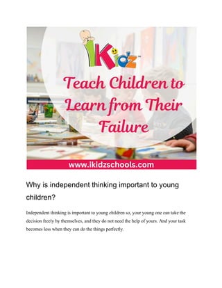 How to Encourage Independent Thinking in Kids with Simple Home ...