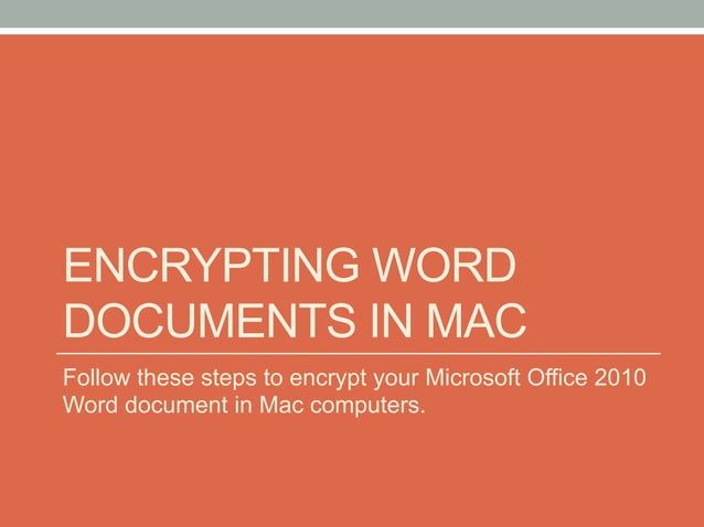 How to encrypt word documents | PPT