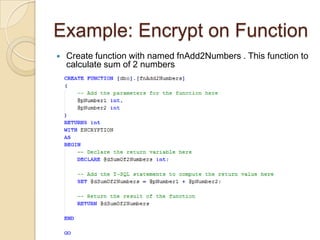 How to encrypt your script on sql server | PPSX