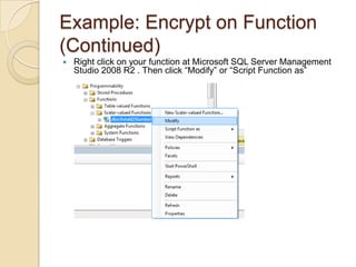 How to encrypt your script on sql server | PPT