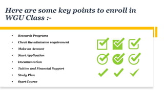 How to Enroll In WGU Online Class | PPT