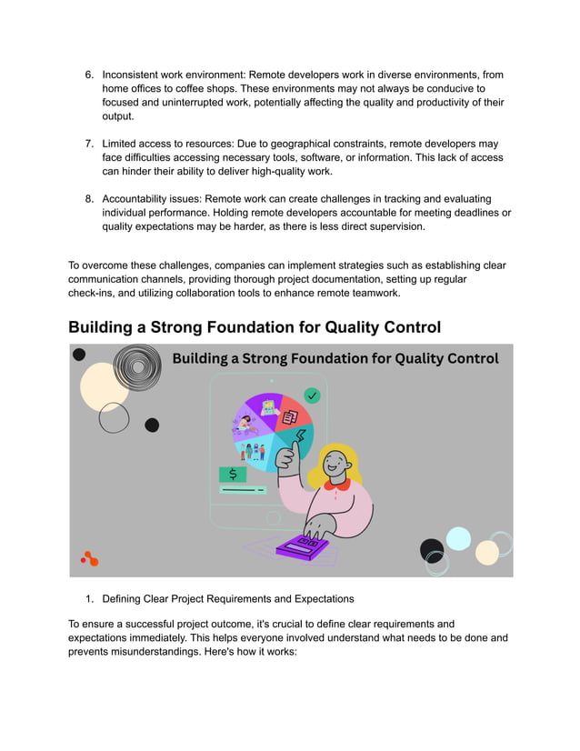 How to Ensure Quality Control with Remote Developers | PDF