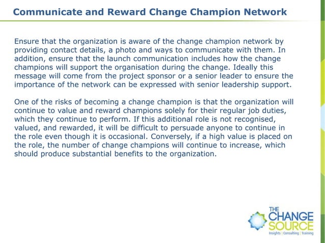 How to establish a network of change champions | PPT
