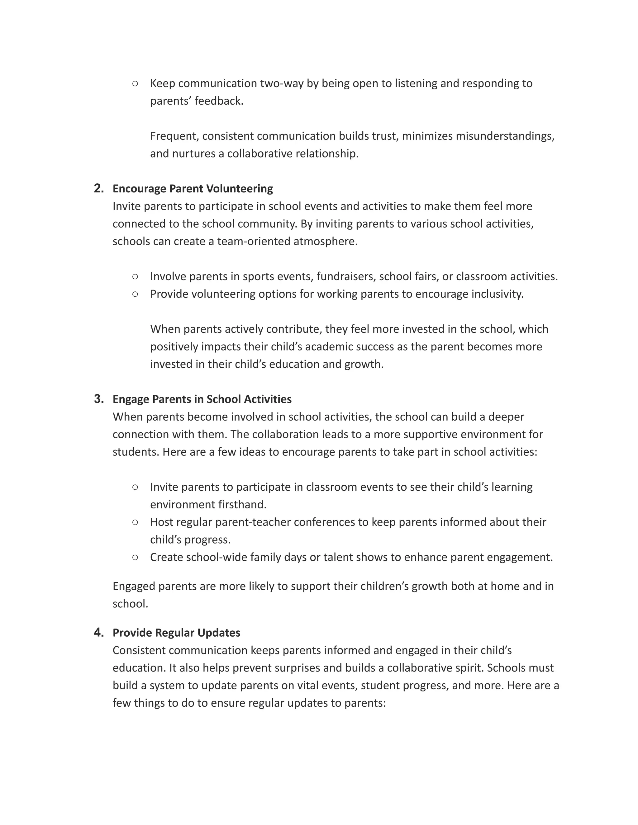 How to Establish a Strong Parent-School Relationship | PDF