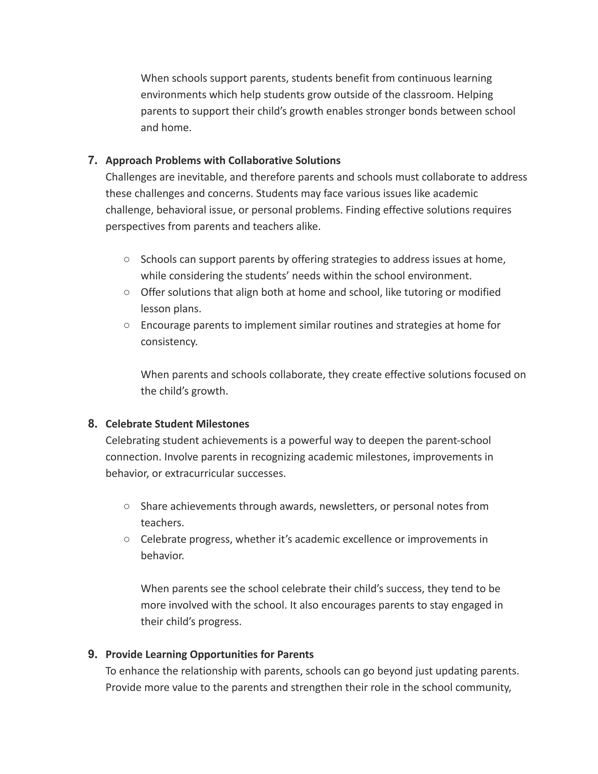 How to Establish a Strong Parent-School Relationship | PDF