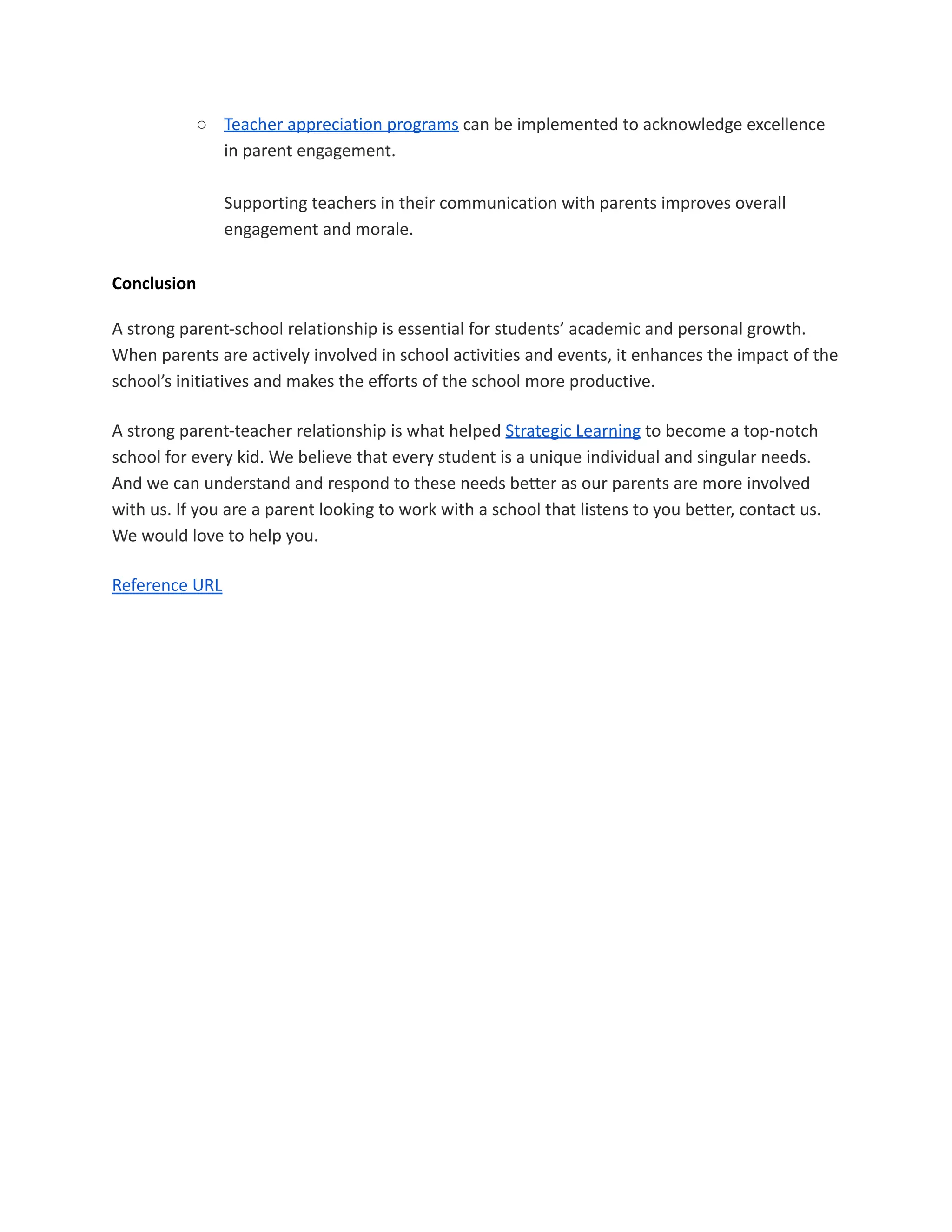 How to Establish a Strong Parent-School Relationship | PDF