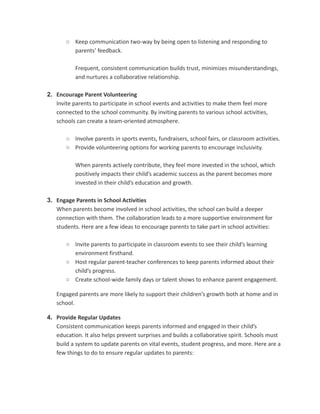 How to Establish a Strong Parent-School Relationship | PDF