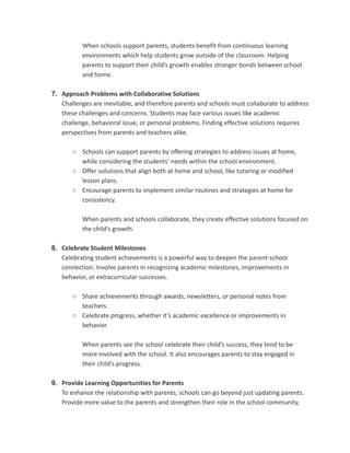 How to Establish a Strong Parent-School Relationship | PDF