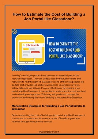 How to Estimate the Cost of Building a Job Portal like Glassdoor | PDF