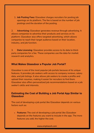 How to Estimate the Cost of Building a Job Portal like Glassdoor | PDF
