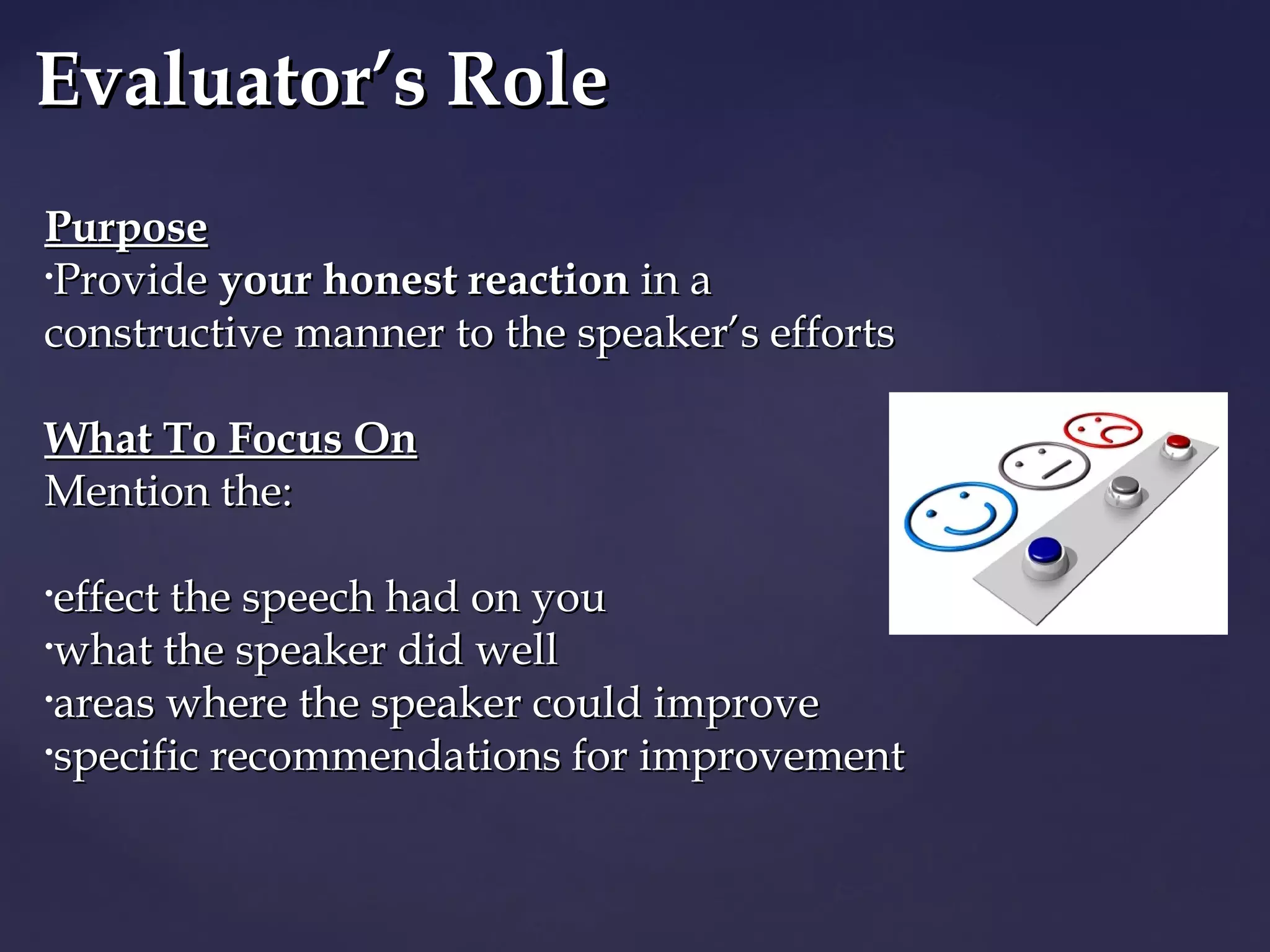 How To Evaluate Toastmasters Speeches Effectively | PPT