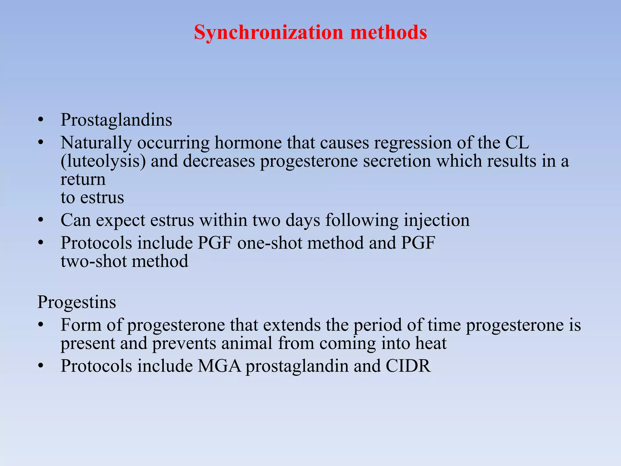 How to event synchronization in farm animals | PPT