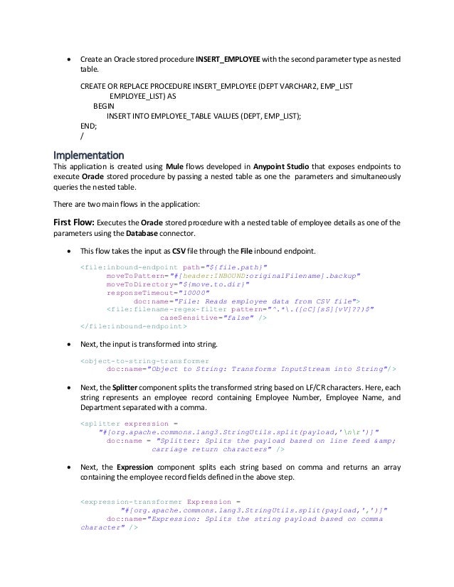How To Execute An Oracle Stored Procedure With Nested