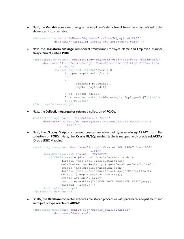 How To Execute An Oracle Stored Procedure With Nested