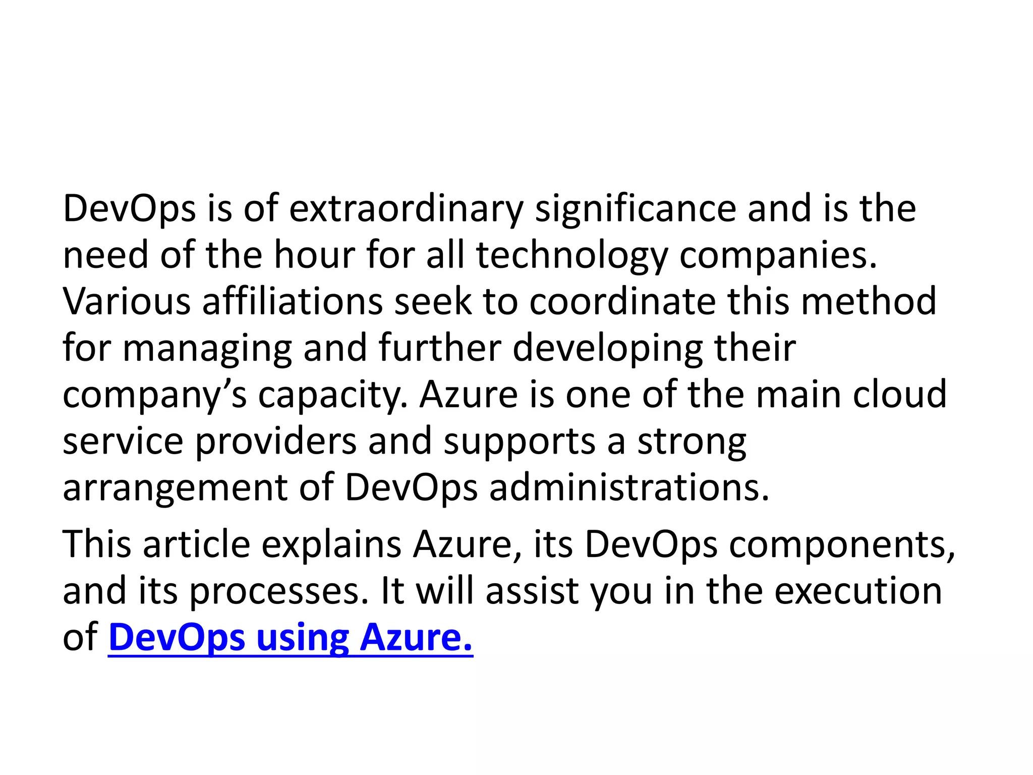How to Execute DevOps Using Azure CI CD.pptx | Cloud Computing | Internet