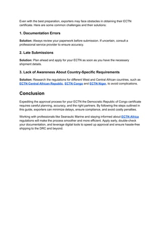 How to Expedite Your ECTN the Democratic Republic of Congo Certificate ...