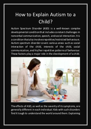 How to Explain Autism to a Child? | PDF