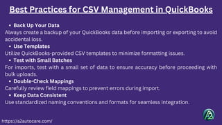How to Export and Import CSV Files in QuickBooks: A Step-by-Step Guide | PDF