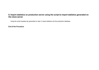 Howto exportandimportstatisti | PPT