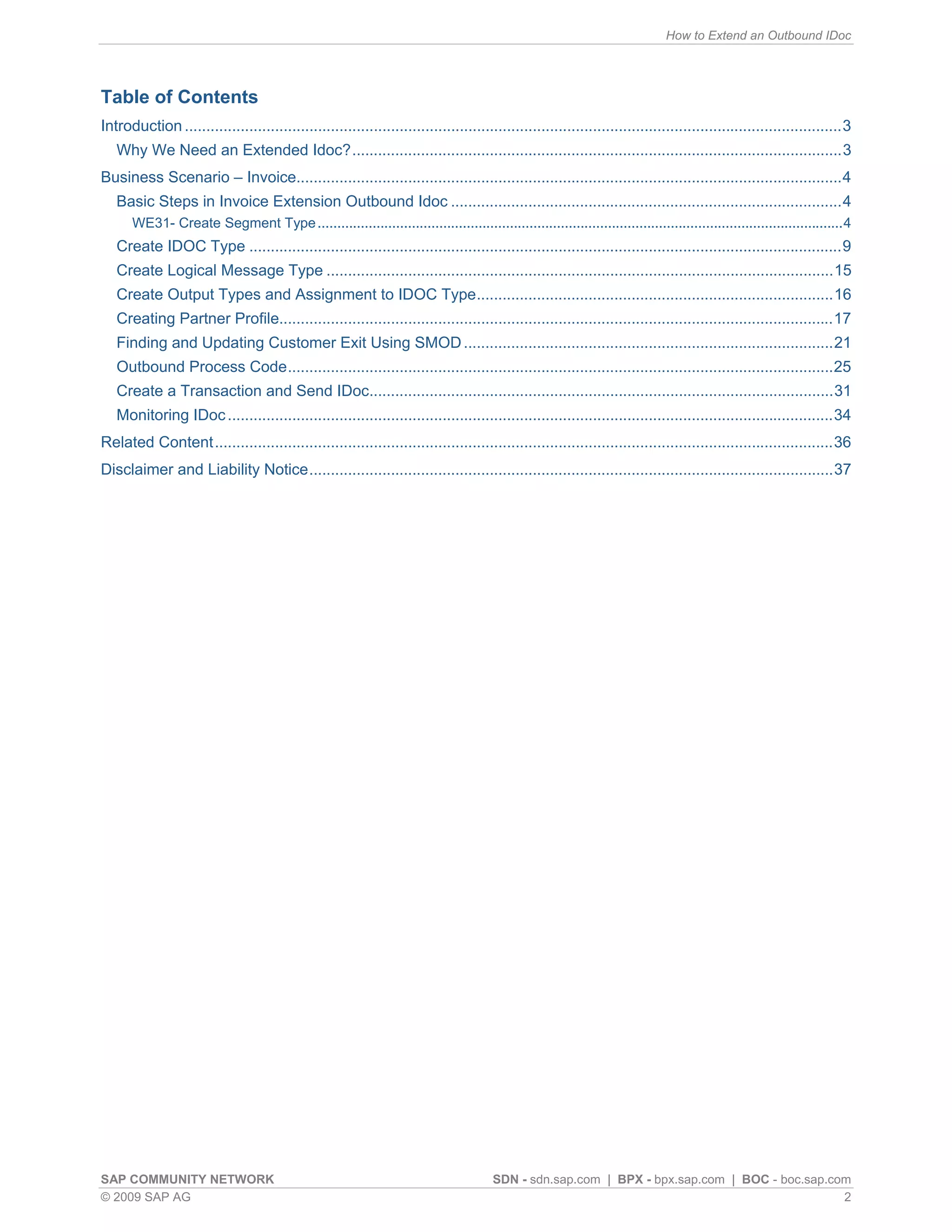 How to extend an outbound i doc | PDF