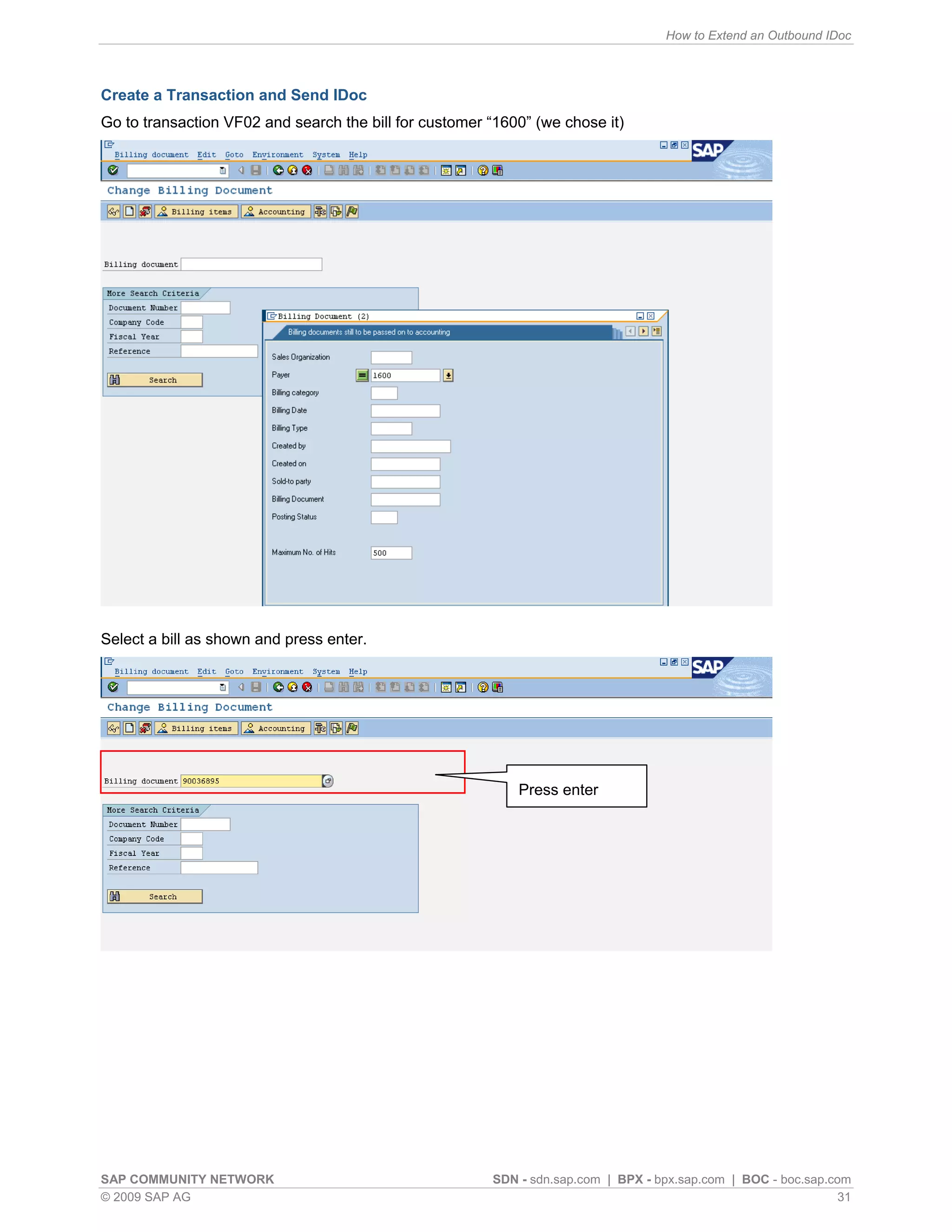 How to extend an outbound i doc | PDF