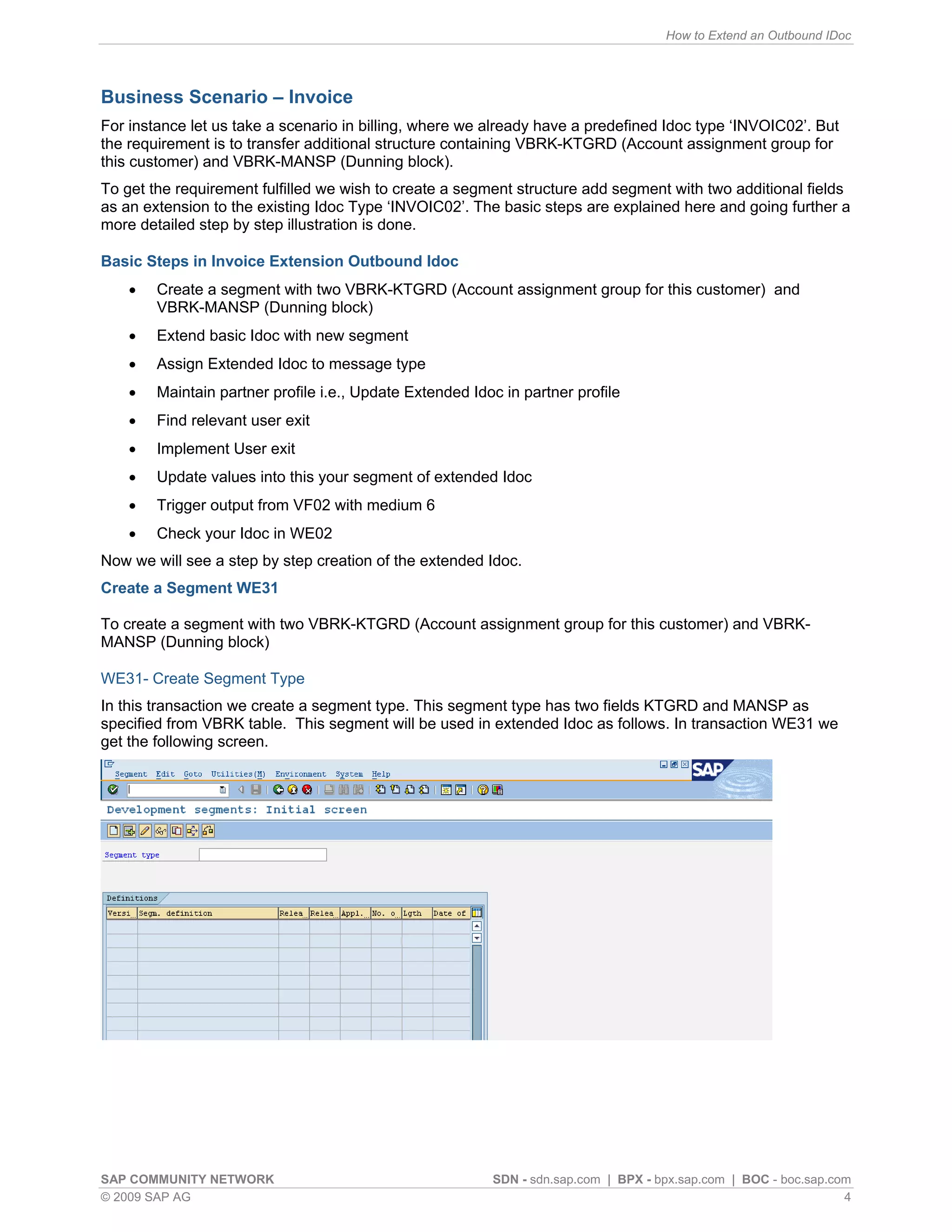 How to extend an outbound i doc | PDF