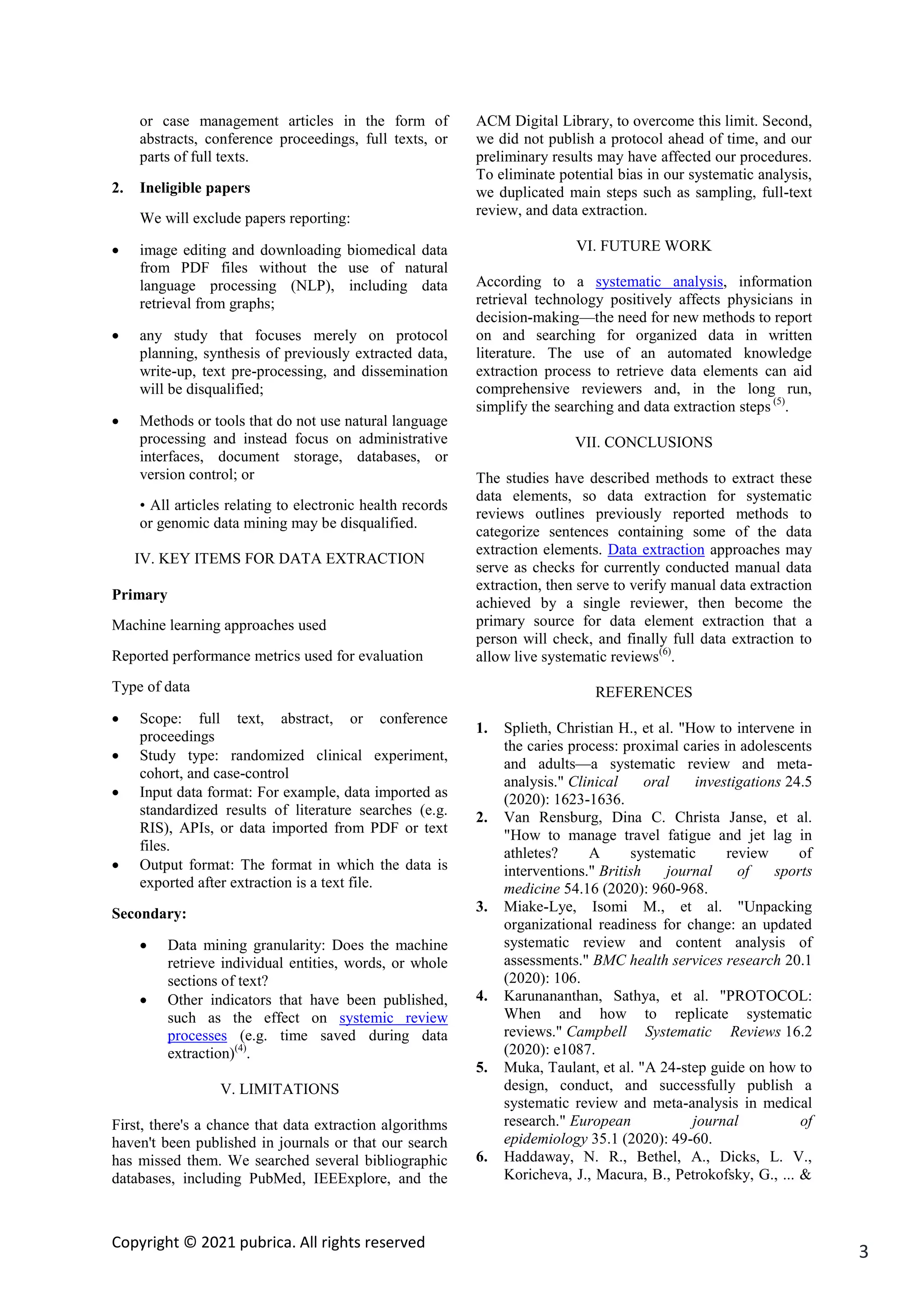 How to extract data from your paper for systemic review – Pubrica | PDF