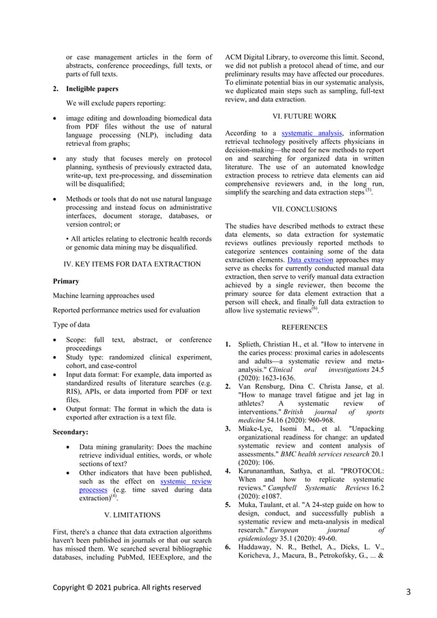 How to extract data from your paper for systemic review – Pubrica | PDF